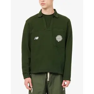 Stone Island X New Balance Drill Brand-patch Cotton Polo Sweatshirt
