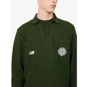 Stone Island X New Balance Drill Brand-patch Cotton Polo Sweatshirt