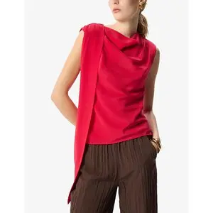 Whistles Cowl-neck Sleeveless Silk Top