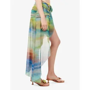 JADED LONDON Draped Woven Midi Skirt