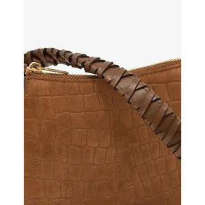 REISS Avery Mock-croc Suede Shoulder Bag