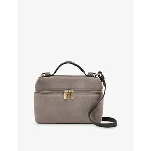 REISS Ines Vanity Suede Cross-body Bag - Grey