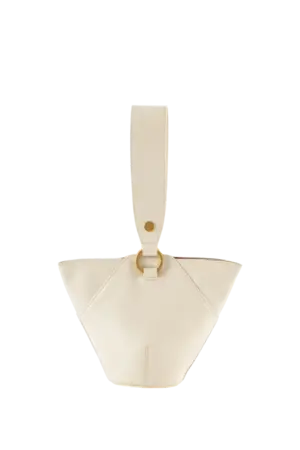 ESTHERA 9pm Leather Shoulder Bag - Sand