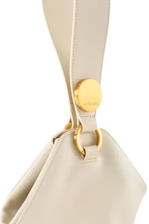 ESTHERA 9pm Leather Shoulder Bag - Sand