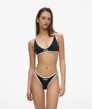 Karl Lagerfeld Monochrome Triangle Bra - Black