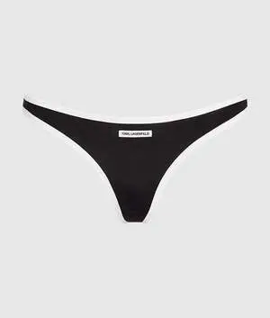 Karl Lagerfeld Monochrome High-leg Thong - Black