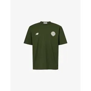 Stone Island X New Balance Brand-patch Cotton T-shirt - Juniper