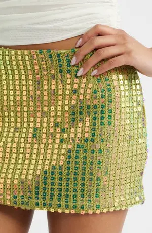 Princess Polly Zelaia Sequin Knit Miniskirt
