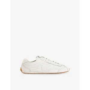 Sandro Leather Light Wave Leather Trainers - Ecru