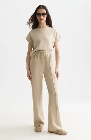 Scotch & Soda Tie Waist Wide Leg Sweatpants