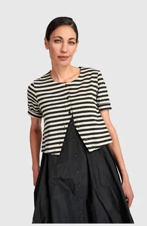 Alembika Striped Contrast Midi Dress