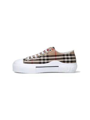 Burberry Check" Canvas Sneakers - Beige