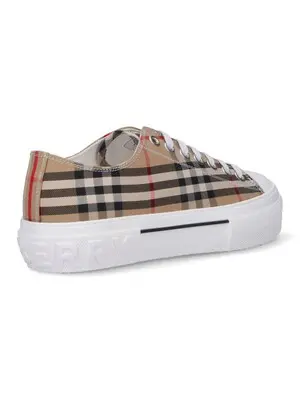 Burberry Check" Canvas Sneakers - Beige