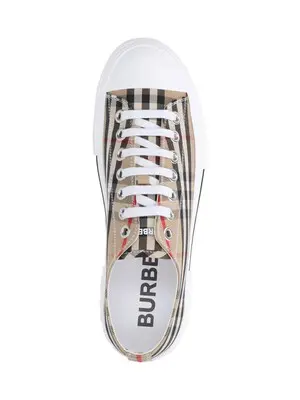 Burberry Check" Canvas Sneakers - Beige