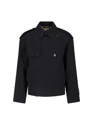 Burberry Cropped Trench Coat - Black