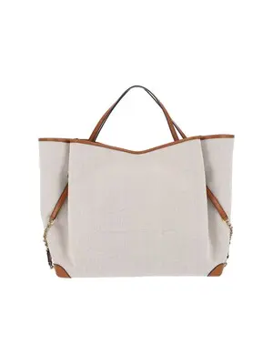 Chloé Large Canvas Tote Bag - Cream