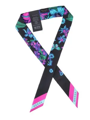 Gucci Printed Silk Scarf - Black