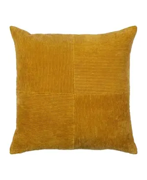 Livabliss Corduroy Quarters Decorative Pillow, 22l X 22w - Mustard
