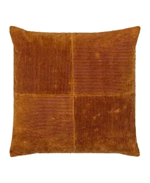 Livabliss Corduroy Quarters Decorative Pillow, 22l X 22w - Rust