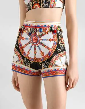 Dolce & Gabbana Carretto-print Poplin Shorts