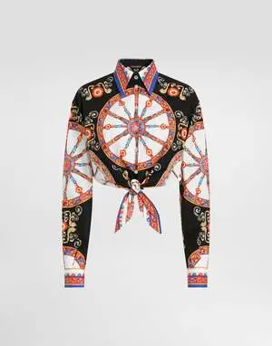 Dolce & Gabbana Carretto-print Cotton Poplin Shirt - Multicolor