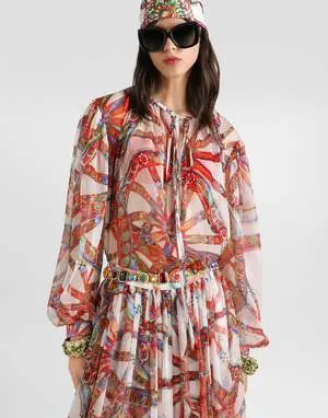 Dolce & Gabbana Carretto-print Chiffon Top