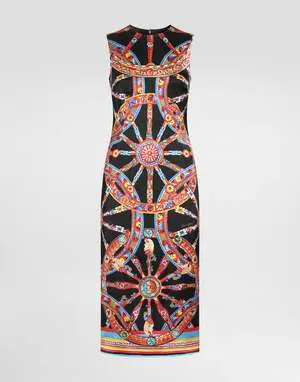 Dolce & Gabbana Carretto Print Satin Dress - Multicolor