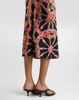 Dolce & Gabbana Carretto Print Viscose Jersey Skirt