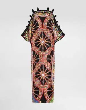 Dolce & Gabbana Carretto-print Twill Kaftan Dress - Multicolor