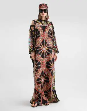 Dolce & Gabbana Carretto-print Twill Kaftan Dress - Multicolor