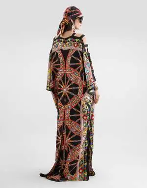 Dolce & Gabbana Carretto-print Twill Kaftan Dress - Multicolor