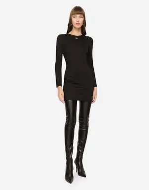 Dolce & Gabbana Milano Rib Dress With Dg Logo
