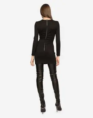 Dolce & Gabbana Milano Rib Dress With Dg Logo