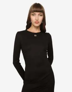 Dolce & Gabbana Milano Rib Dress With Dg Logo