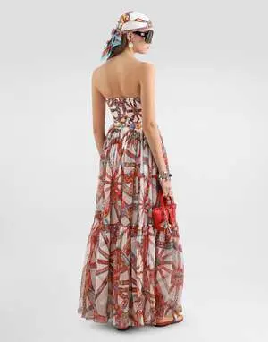 Dolce & Gabbana Carretto-print Charmeuse Top