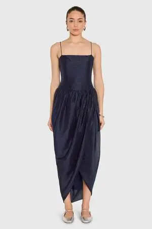 Amanda Uprichard Castello Midi Dress - Navy
