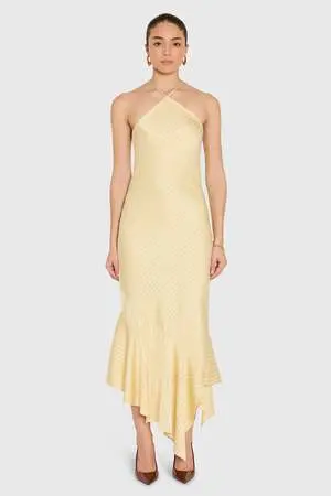 Amanda Uprichard Gabriella Midi Dress - Cornsilk