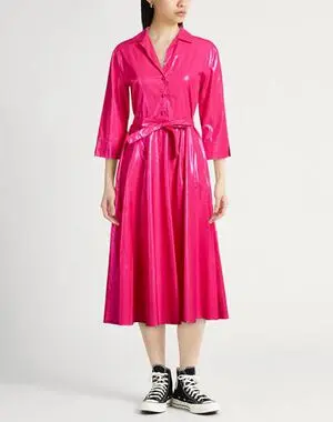 JUCCA Cotton Midi Dress With Metallic Coated Effect