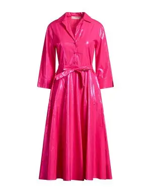 JUCCA Cotton Midi Dress With Metallic Coated Effect