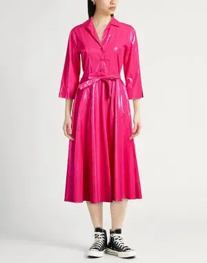 JUCCA Cotton Midi Dress With Metallic Coated Effect