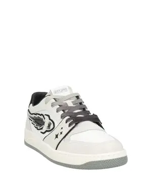 ENTERPRISE JAPAN Calfskin And Textile Fiber Low-top Sneakers - White