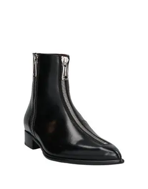 Dolce & Gabbana Calfskin Ankle Boots With Zip Up Detail