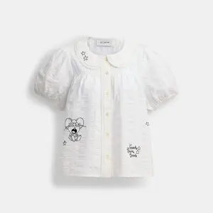 COACH X Brain Dead Embroidered Short Sleeve Blouse