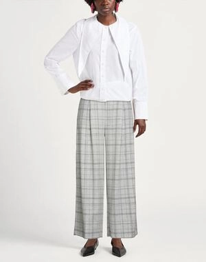 BALLANTYNE Wide-leg Plaid Flannel Pants In Light Wool And Cashmere