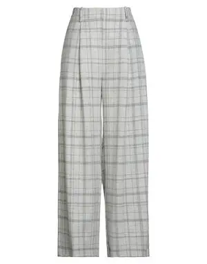 BALLANTYNE Wide-leg Plaid Flannel Pants In Light Wool And Cashmere