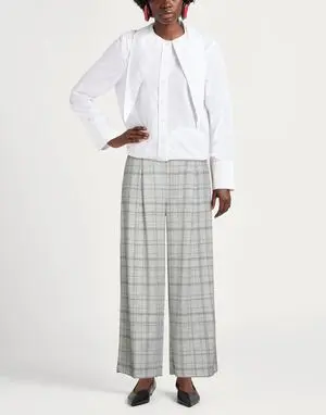 BALLANTYNE Wide-leg Plaid Flannel Pants In Light Wool And Cashmere