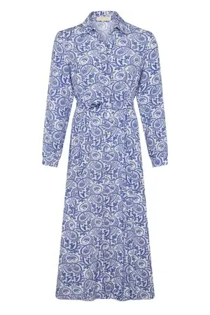 GUINEA Blue / White Blue And White Summer Shirt Dress - Blue/white