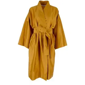 DECOFLUX HOME Gold / Yellow Kimono Antique Gold Yellow Cotton Dressing Gown - Gold/yellow
