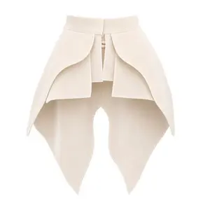 JULIA ALLERT Neutrals Sculpted Velvet Peplum Belt Ivory - White