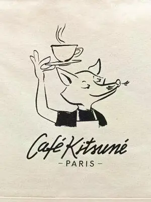 CAFÉ KITSUNÉ Logo Print Tote Bag